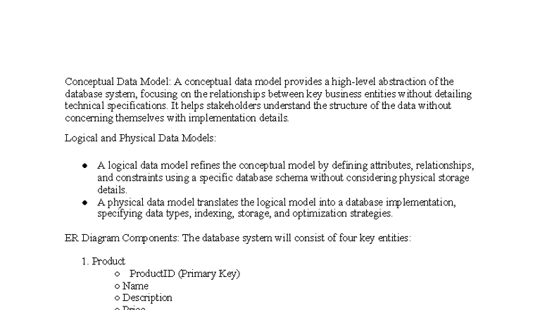 Database 1-2: Conceptual & Physical Data Model Overview - Studocu
