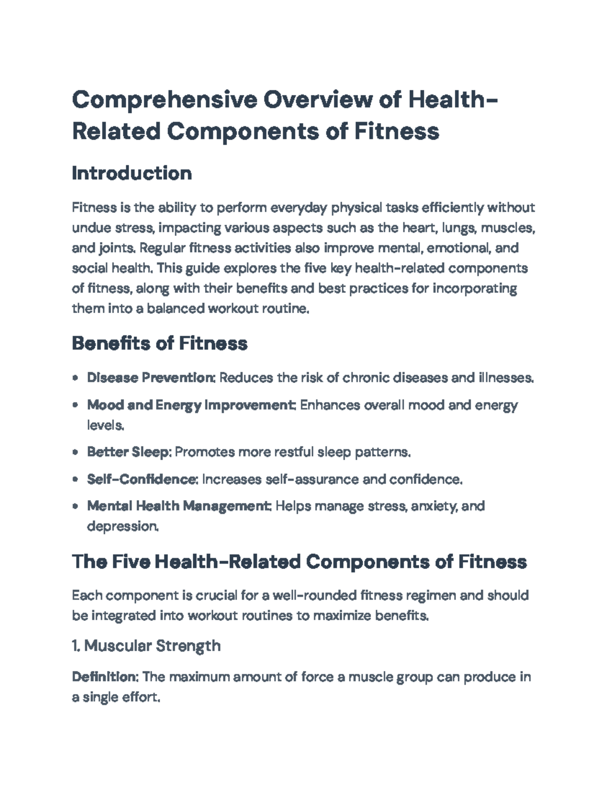 Health-Related Components of Fitness: An Overview and Best Practices ...