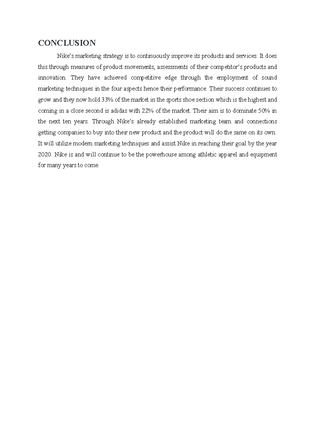 Conclusion of Nike's Marketing Strategy: Future Goals and Innovations ...