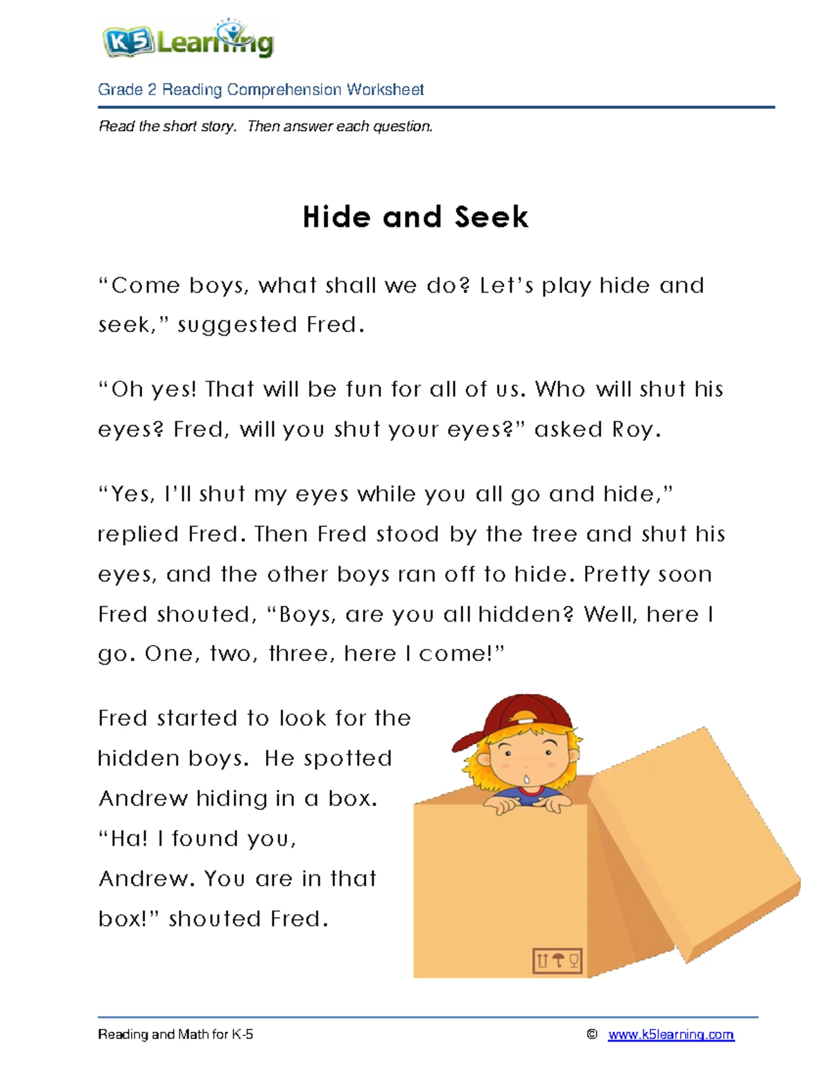Reading Comprehension Grade 2 Milles Hair Style - Reading Comprehension ...