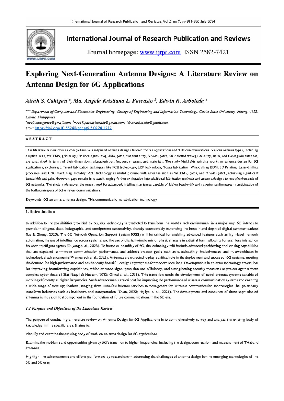Exploring Antenna Designs for 6G Applications: A Literature Review ...