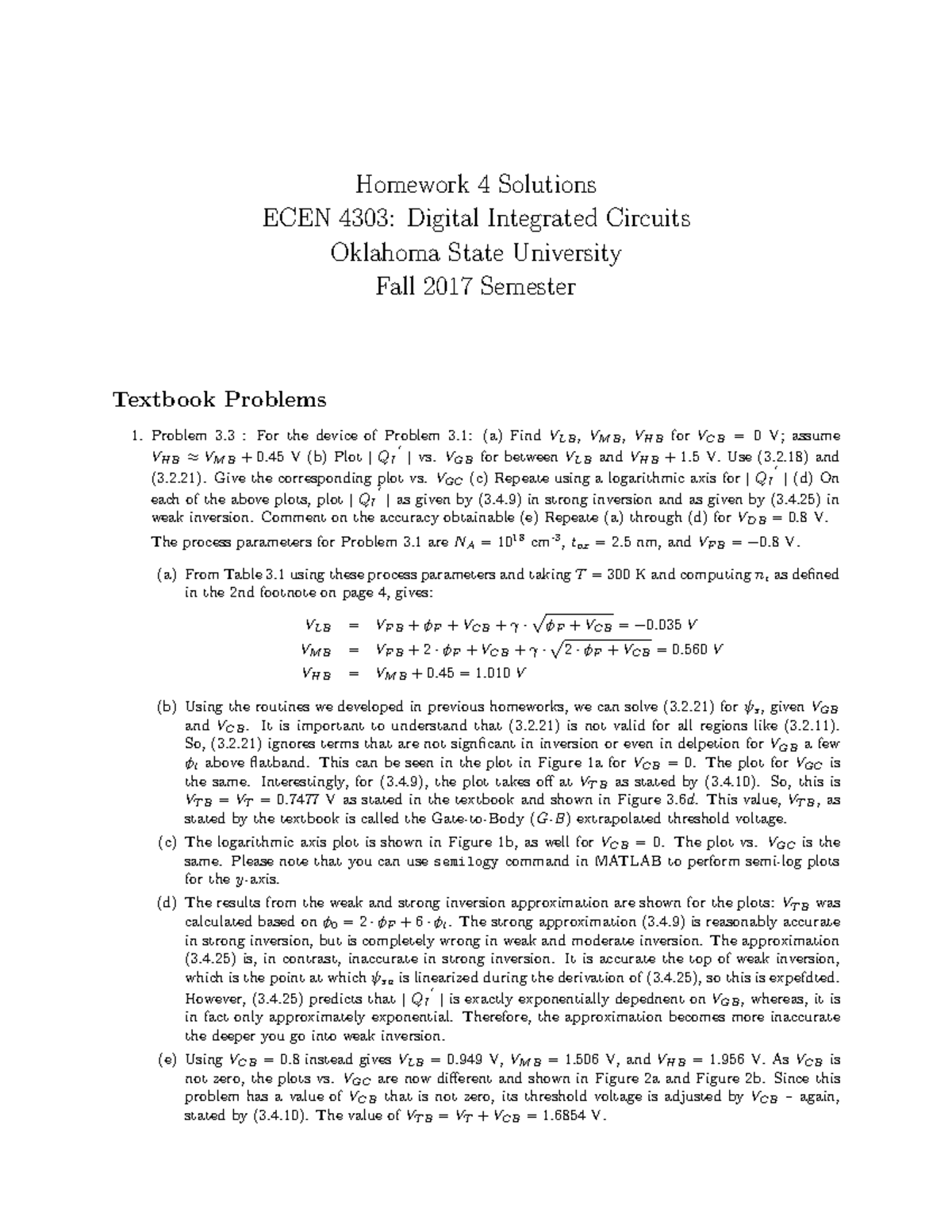 Homework 4 (solutions only) - Homework 4 Solutions ECEN 4303: Digital ...