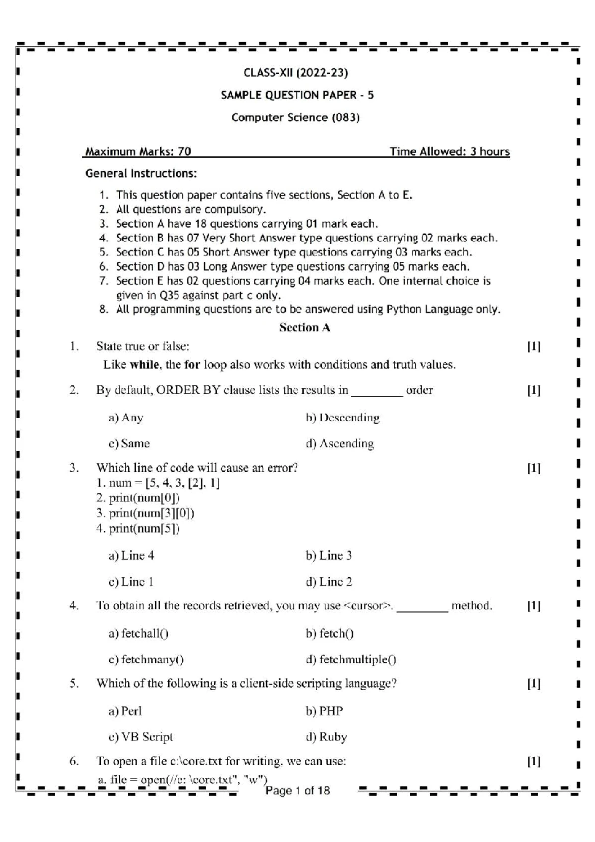 IP Grade XII CASE Study Based Questions - Informatics Practices Case ...
