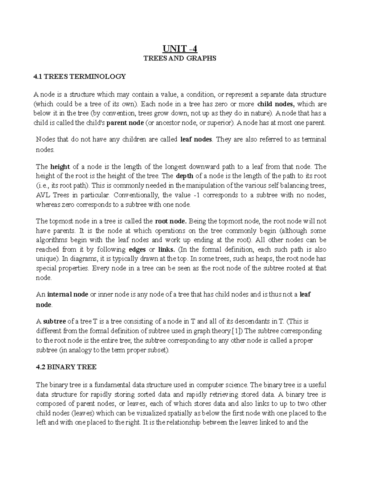 Trees and Graphs - In this pdf i am explaining about tree and graph ...