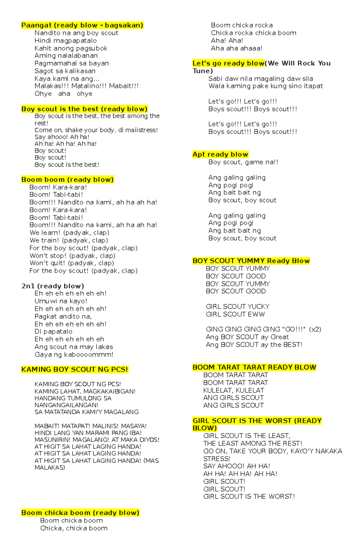 BS YELL - BOY SCOUT: An Anthem of Scout Pride and Unity - Studocu