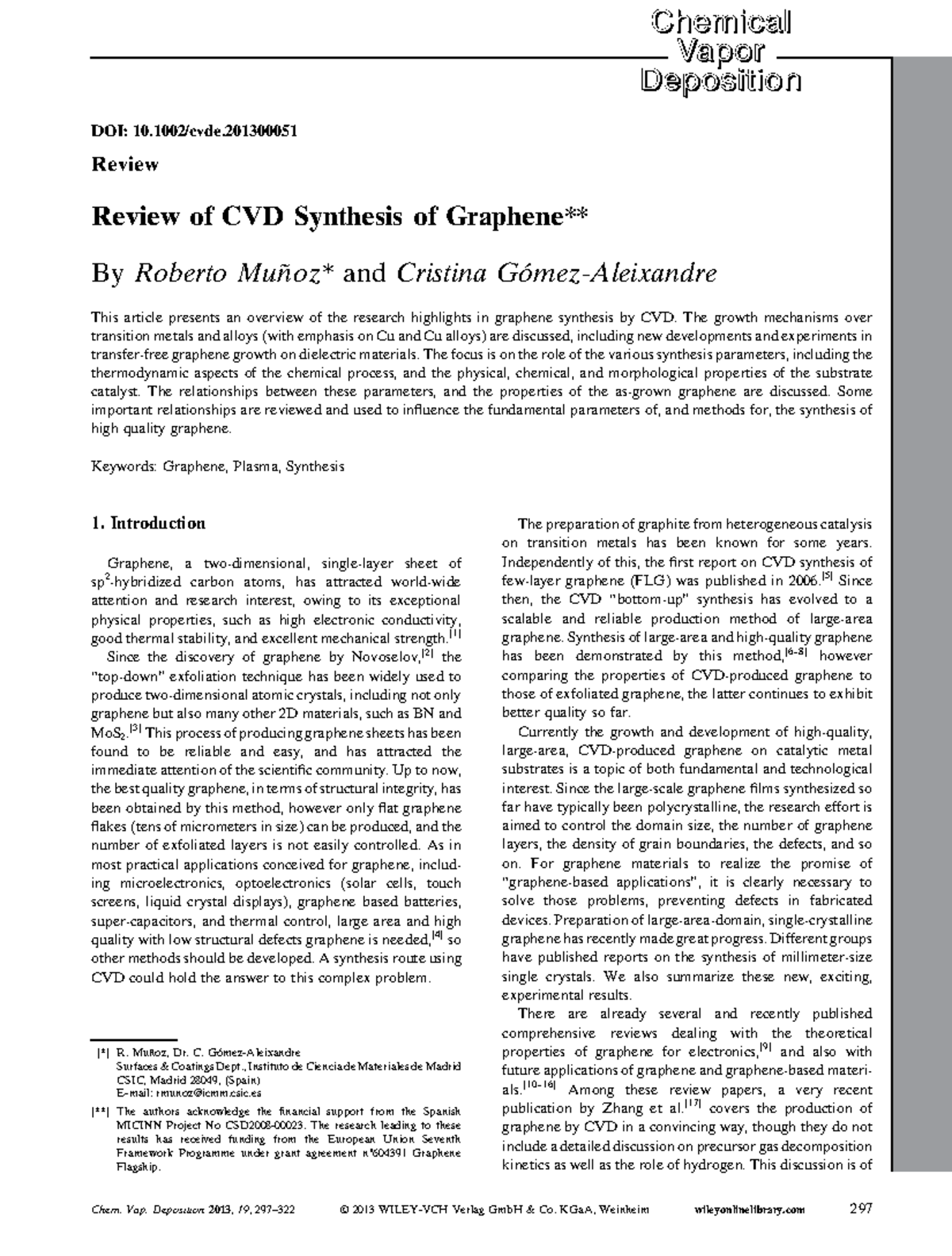 CVD-Graphene Synthesis Review: Mechanisms & Parameters Explained - Studocu