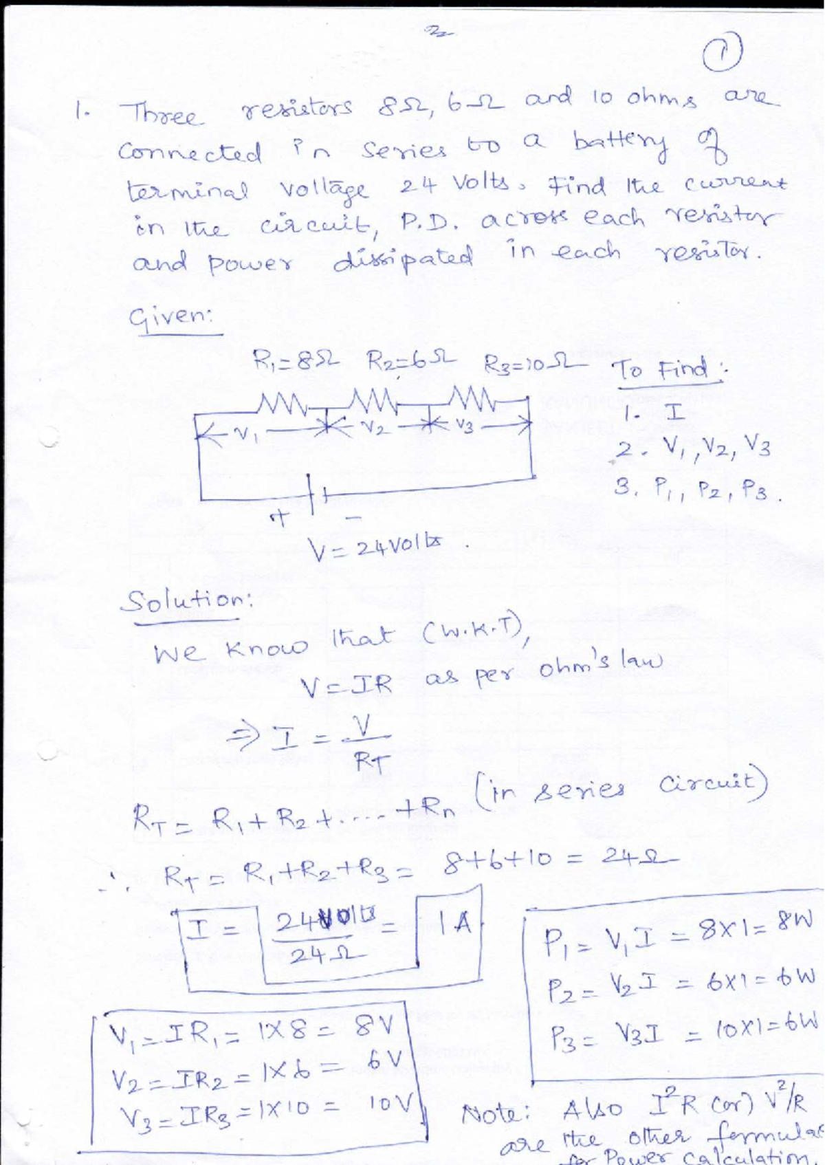 BEEE - Problems on Series and Parallel Resistor Circuits - Studocu