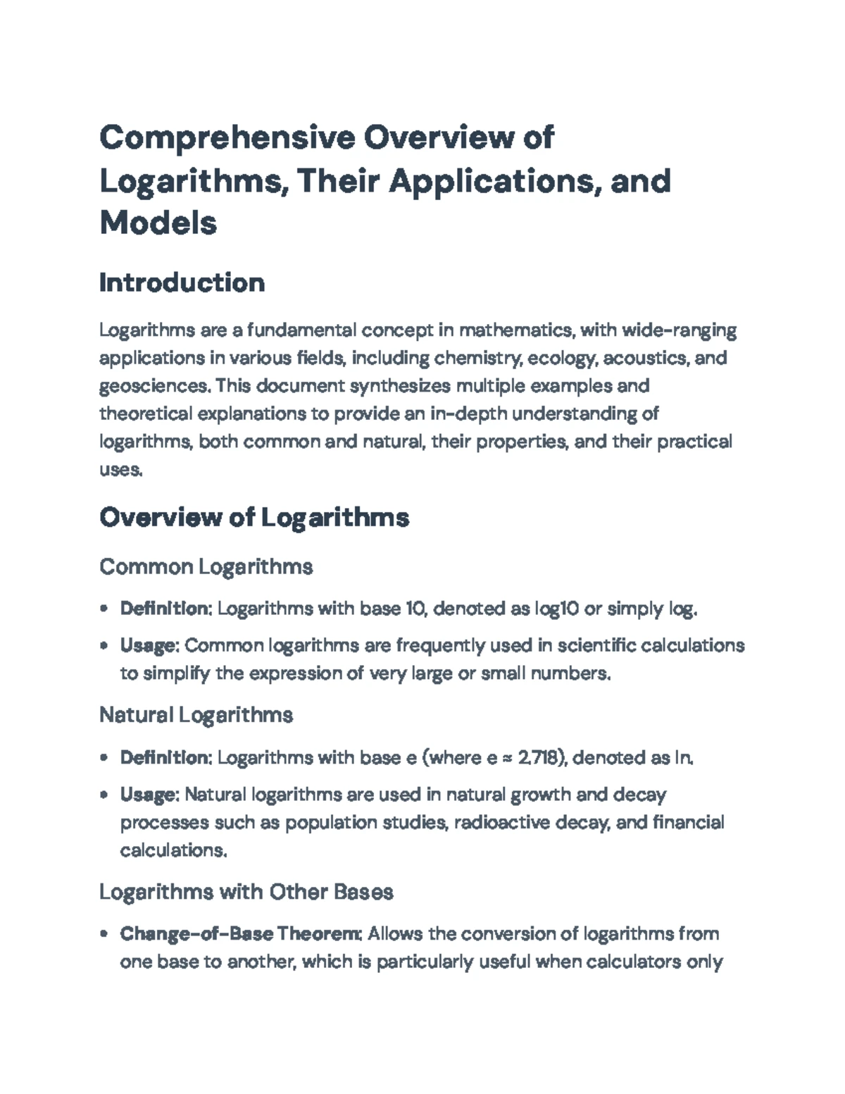 Comprehensive Guide to Logarithmic Functions and Their Applications ...