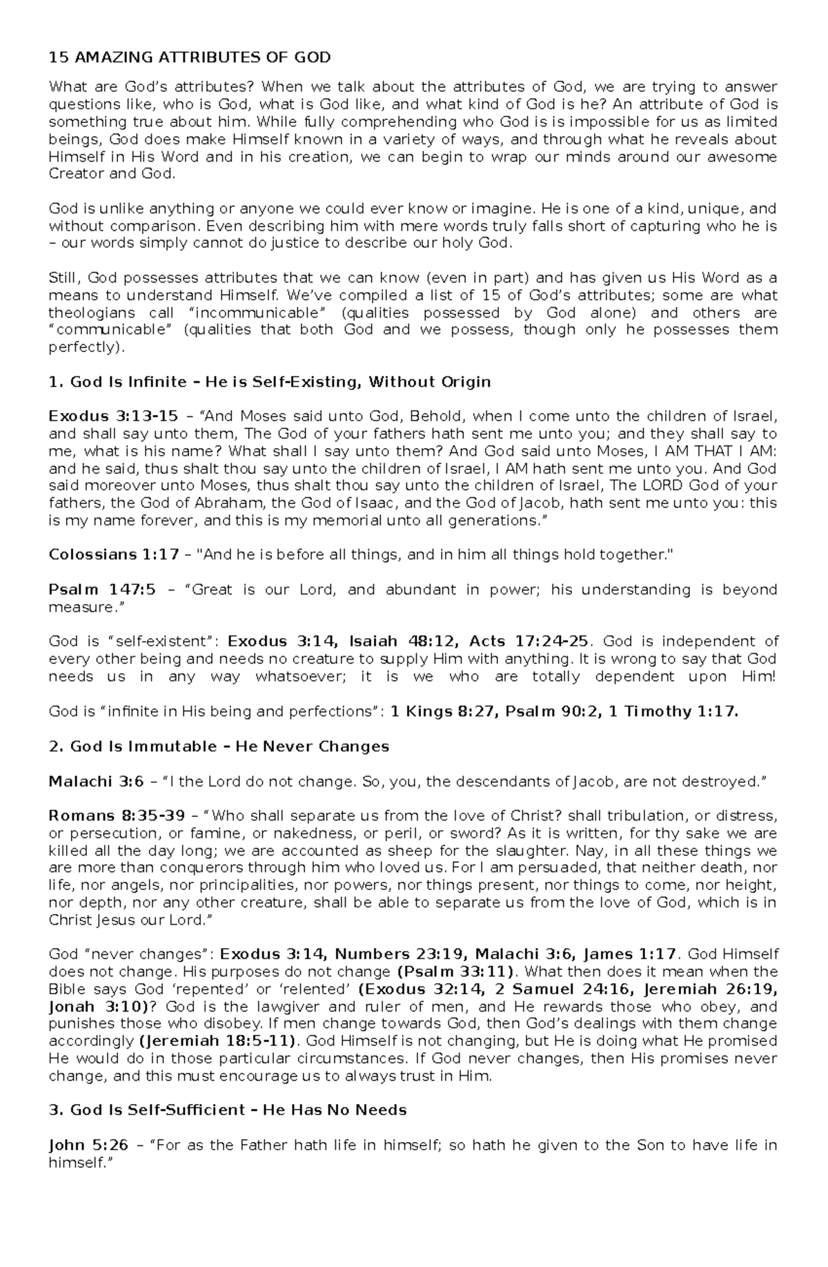 15 Amazing Attributes of God - 15 AMAZING ATTRIBUTES OF GOD What are ...