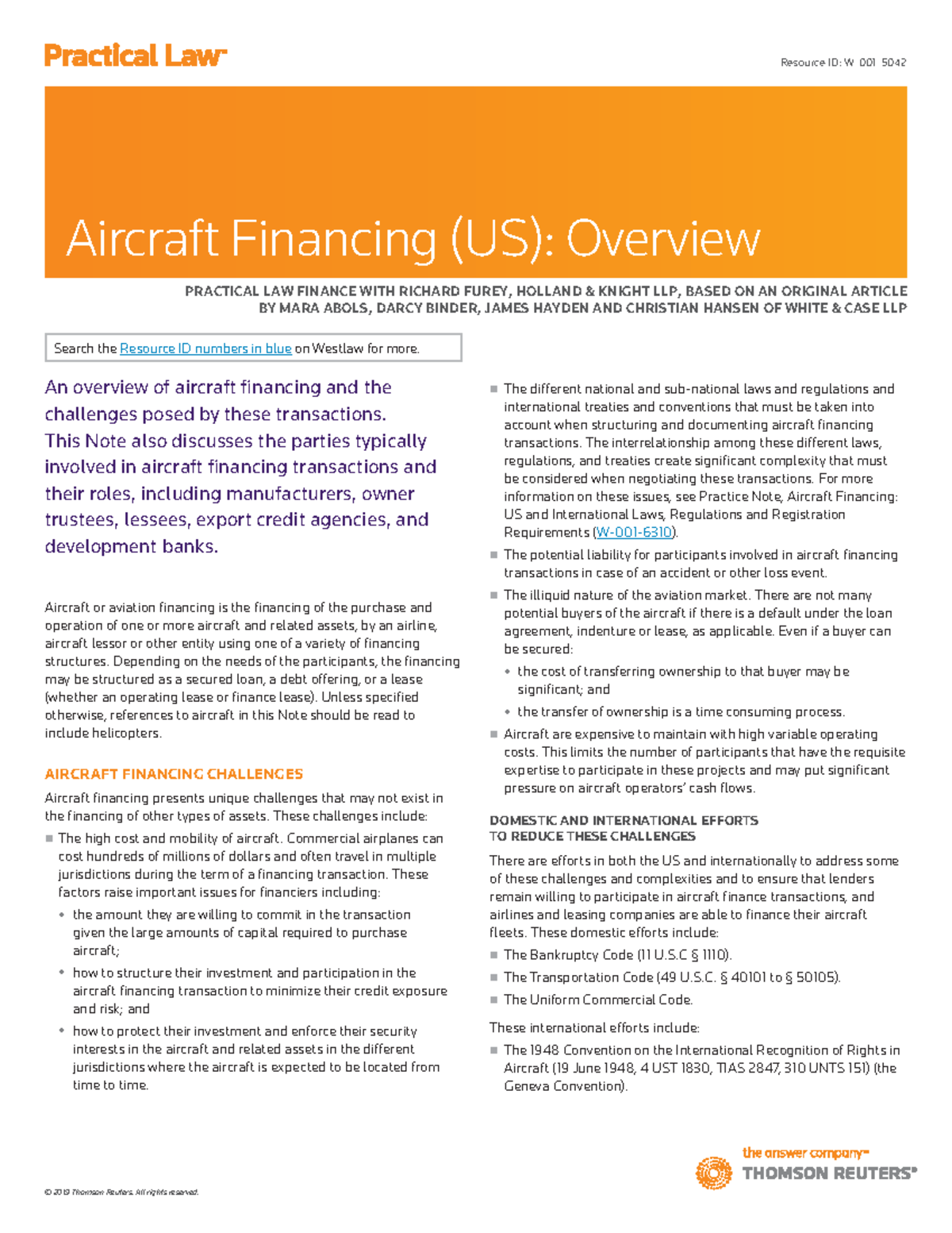 AF2 Aircraft Financing Overview: Challenges & Participants in US - Studocu