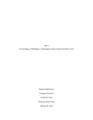 Lab 1 - Report file - Lab 1 - Lab 1: Applying the Daubert Standard to Forensic Evidence Hannah ...