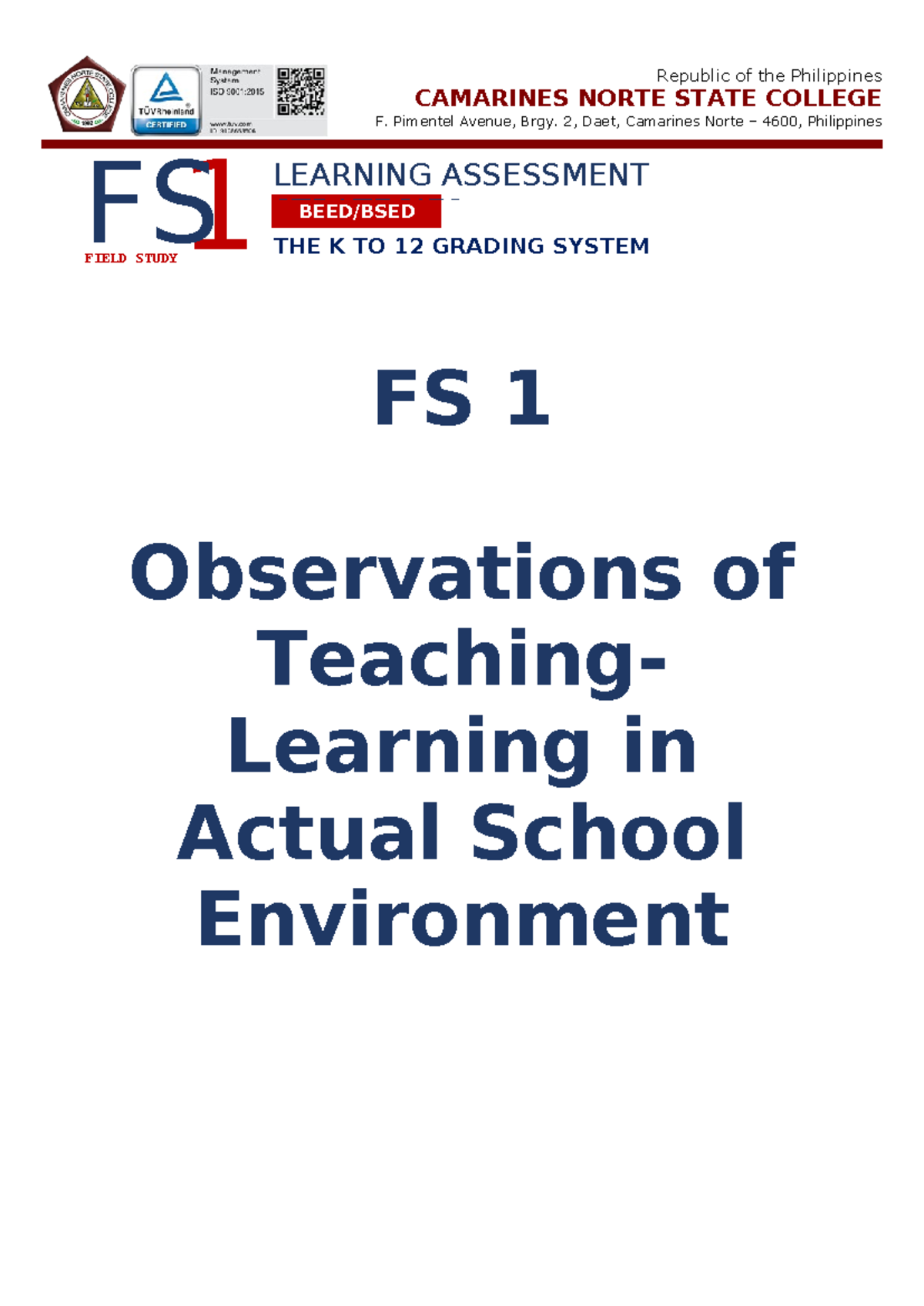 FS 1 Ep 11 - Utilizing ICT in Teaching: Field Study Insights - Studocu