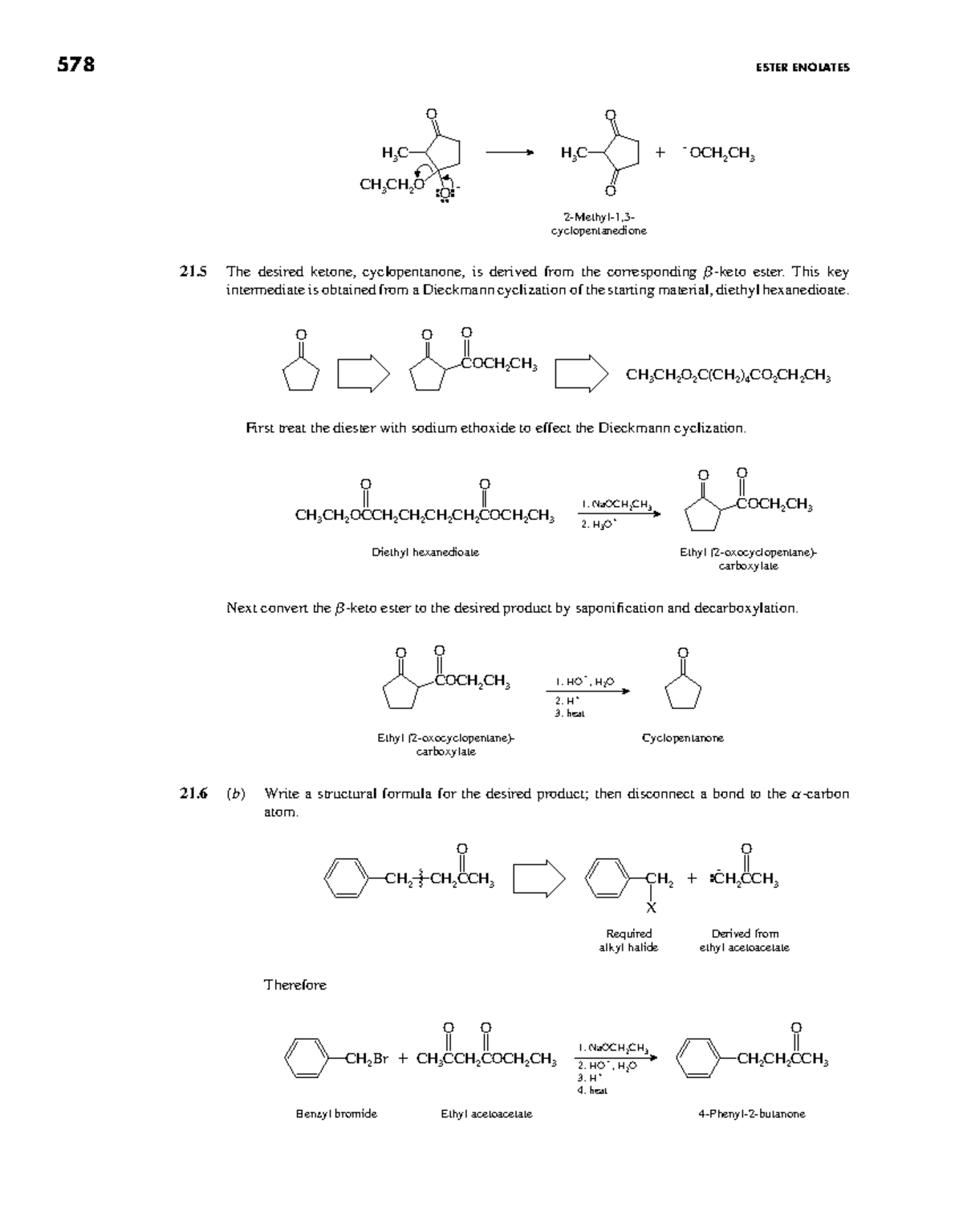 578 Organic Chemistry: Ester Enolates & Dieckmann Cyclization - Studocu