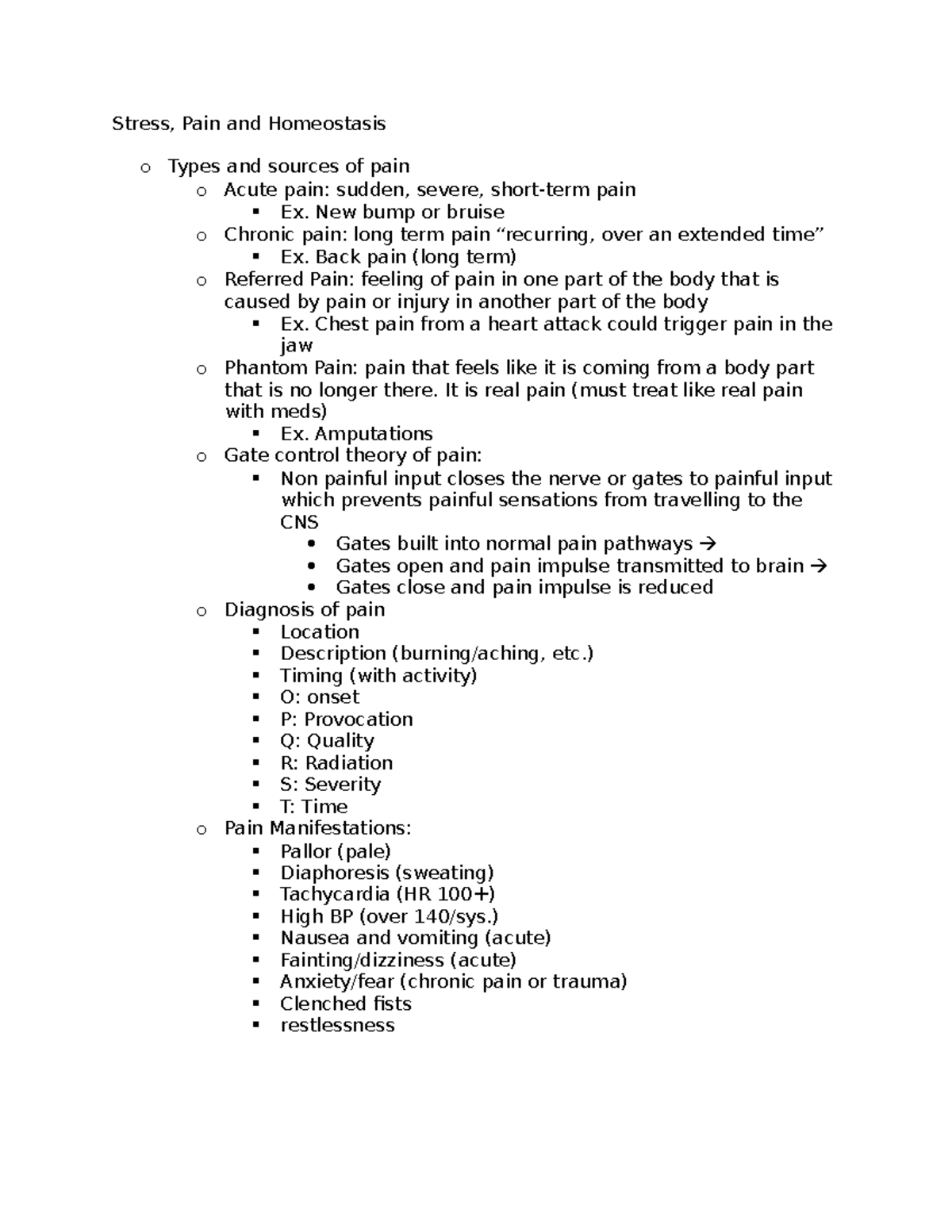 Stress and Pain: Understanding Types, Sources, and Homeostasis - Studocu