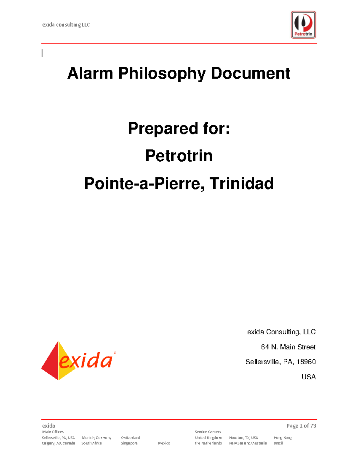 Petrotrin Alarm Management Philosophy - exida Consulting Guide - Studocu