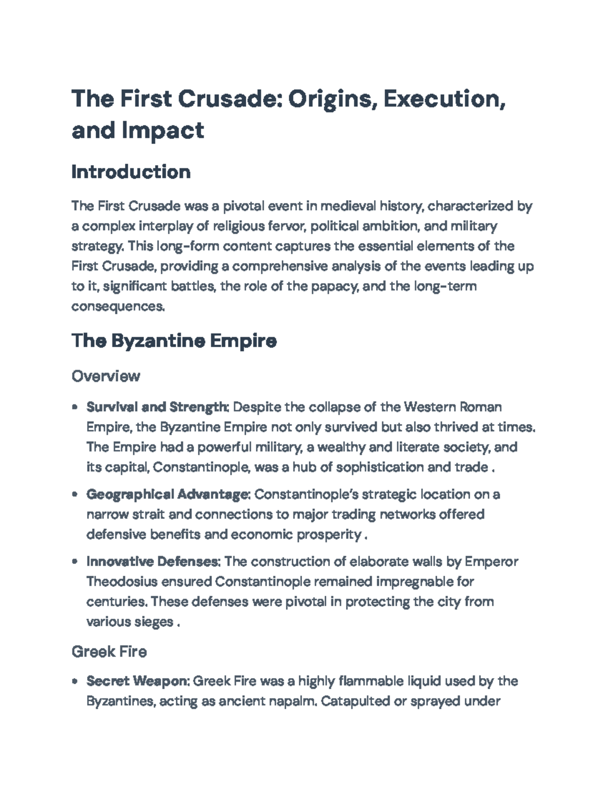 The First Crusade: Analysis of Origins, Execution, and Consequences ...