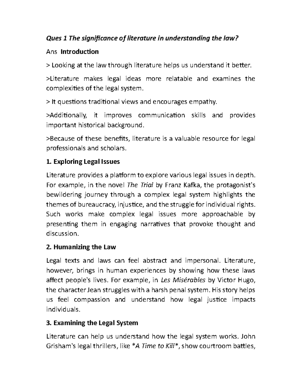 Law and Literature: Understanding Legal Concepts Through Narrative ...