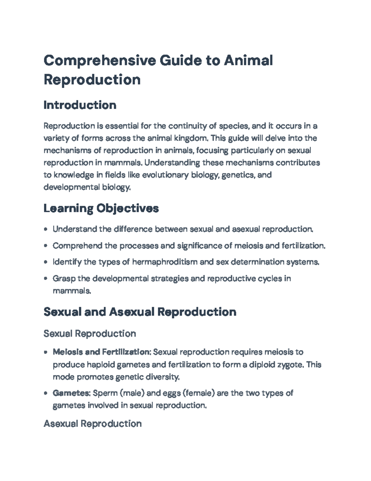 Comprehensive Guide to Animal Reproduction: Mechanisms & Strategies ...