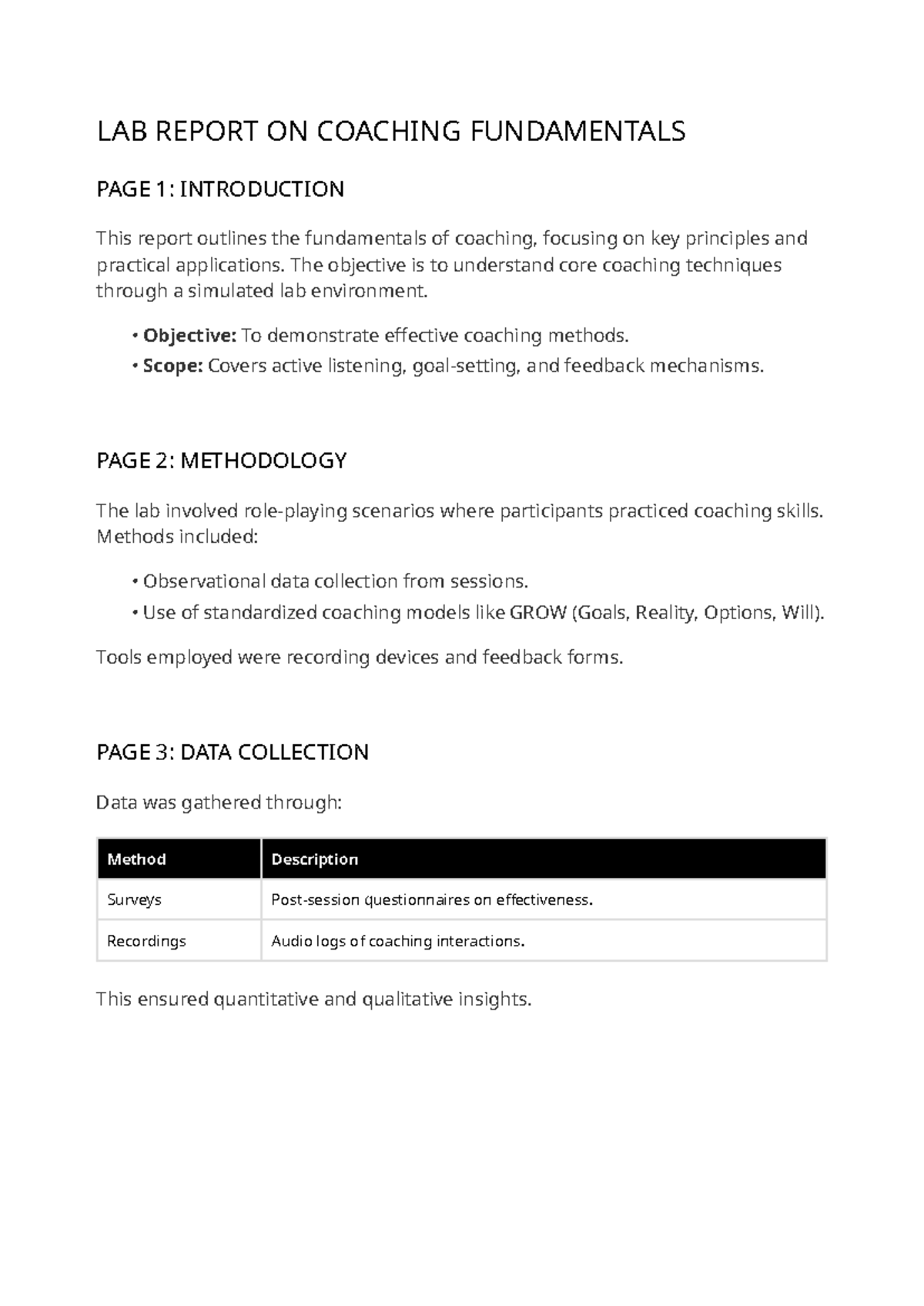 Coaching Fundamentals Lab Report: Key Techniques & Methods - Studocu