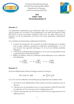 Calorimetrie exercices corriges 01 - Thème2 : Comprendre. Lois et ...