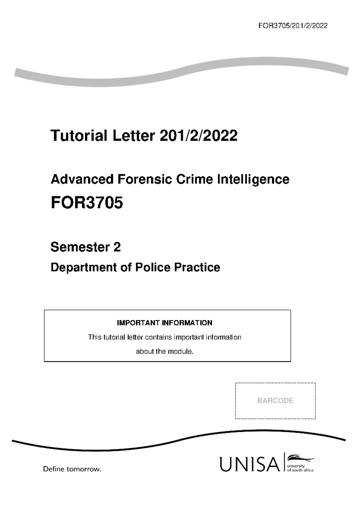 FOR3705/201/2/ - Advanced Forensic Crime Intelligence Tutorial Letter ...