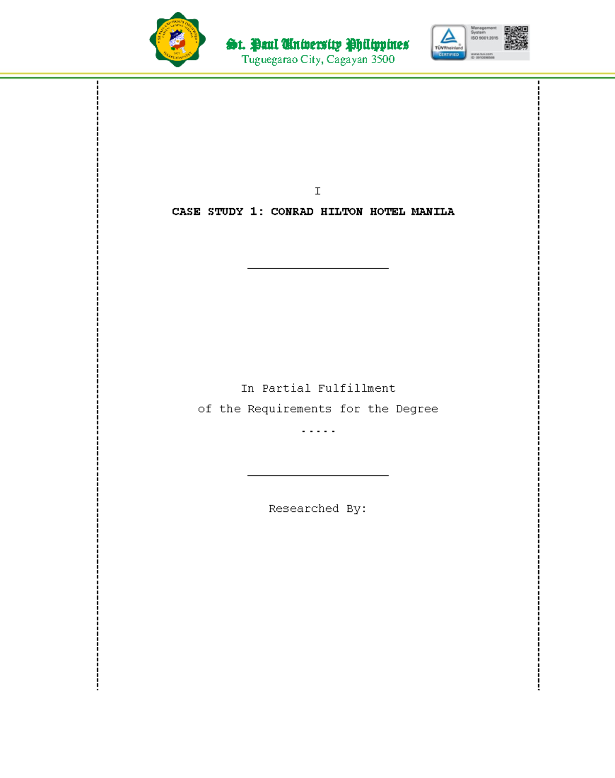 Case Study 1: Conrad Hilton Hotel Analysis & Strategic Insights - Studocu