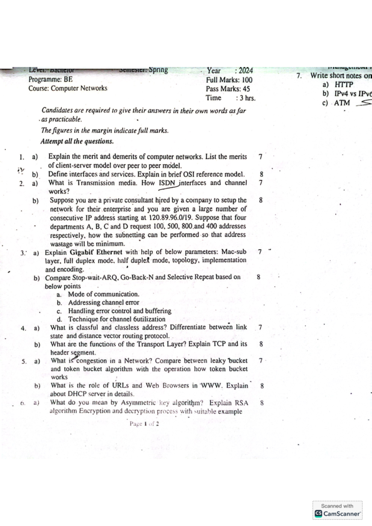 Cn - old - Lever: pacheion Semester. Spring Year : 2024 7. Programme ...