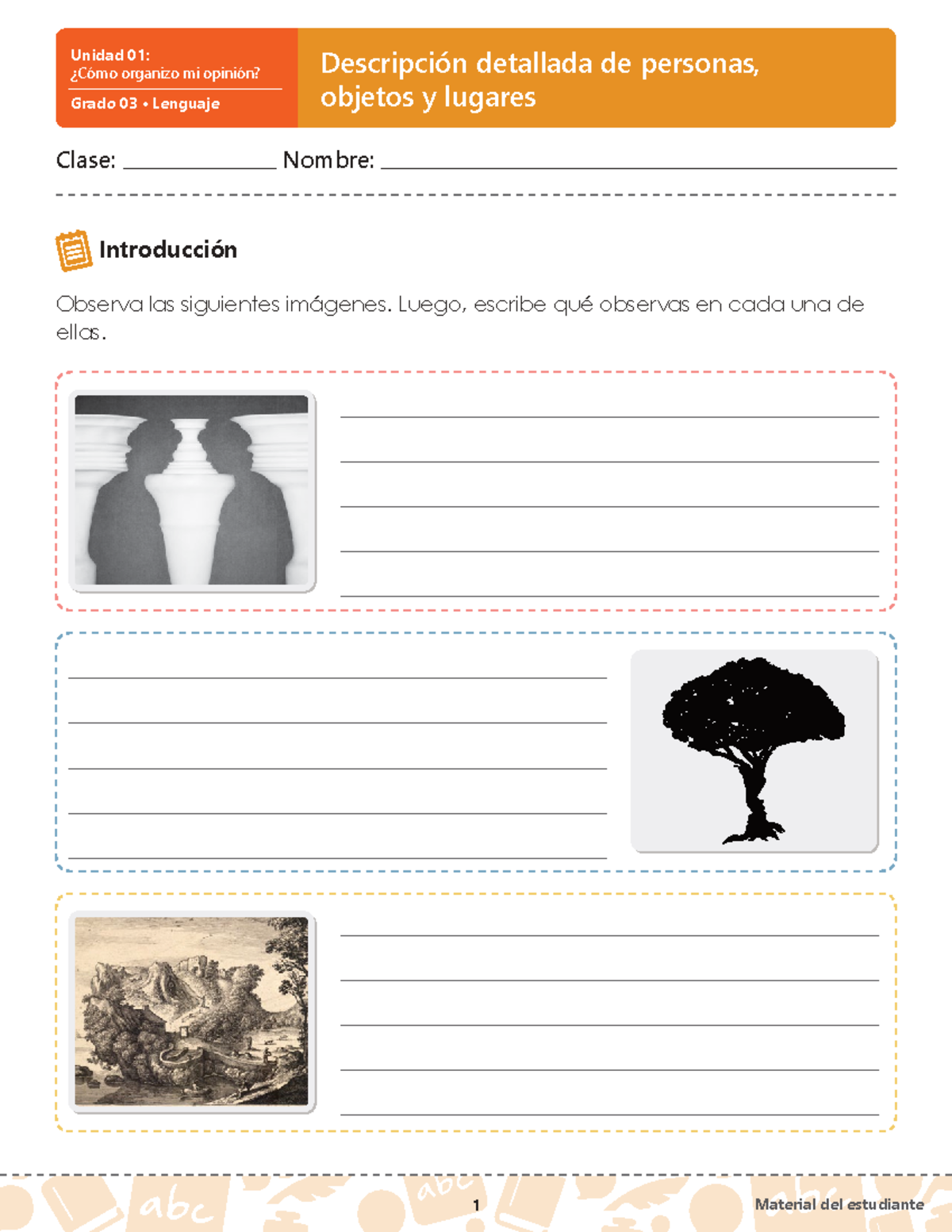 Unidad 01: Descripción de Personas, Objetos y Lugares - Grado 03 ...