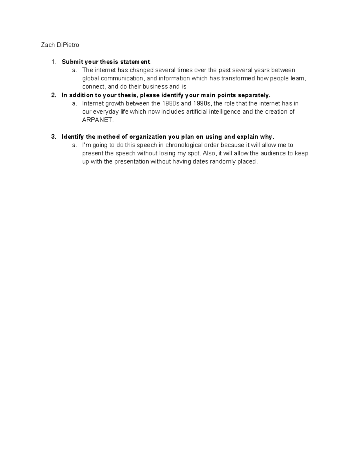 Annotated Informative Thesis & Main Points for Comm 101 - Studocu