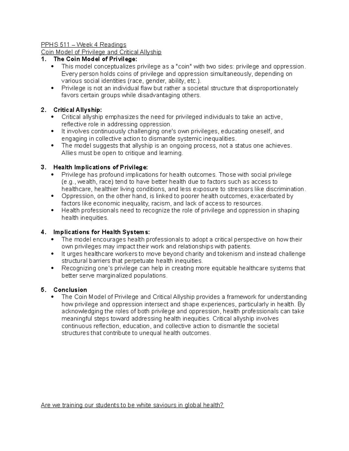 PPHS 511 – Week 4 Reading Notes: Coin Model of Privilege & Allyship ...