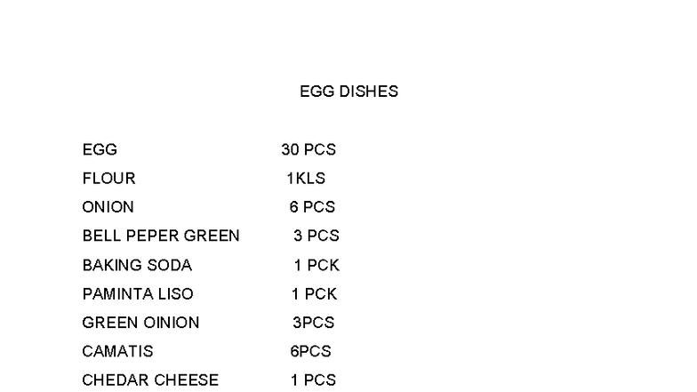 EGG Dishes - Lesson Notes for EGG 30 Course - Studocu