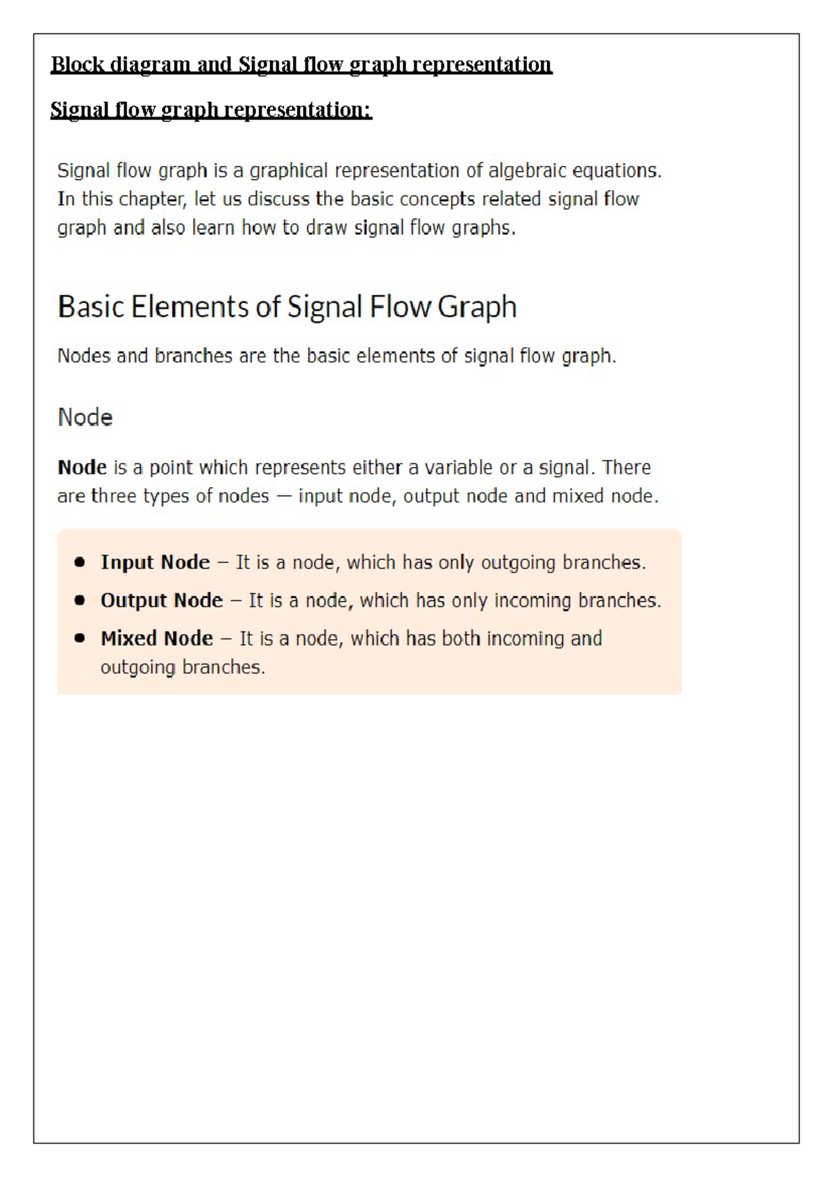 Block diagram and signal flow graph - Bio control system - Studocu