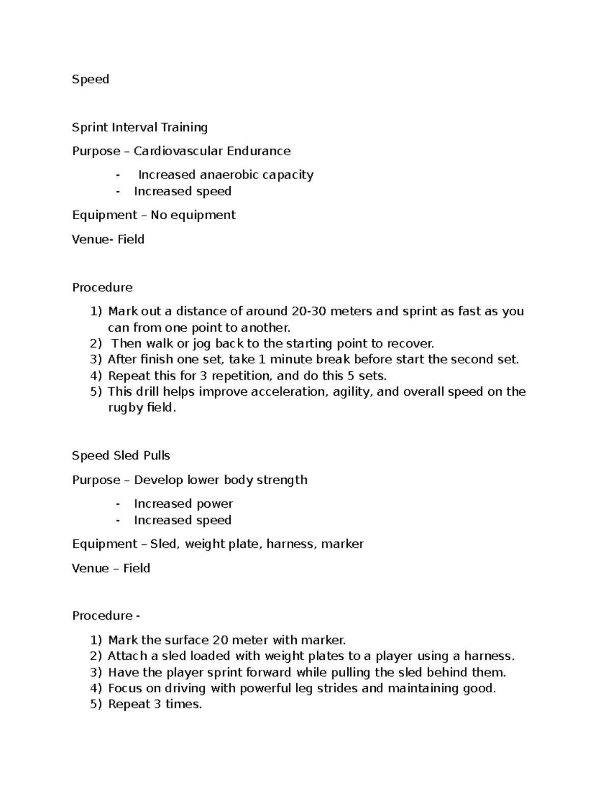 Drill For Rugby - Semoga bermanfaat - Speed Sprint Interval Training ...