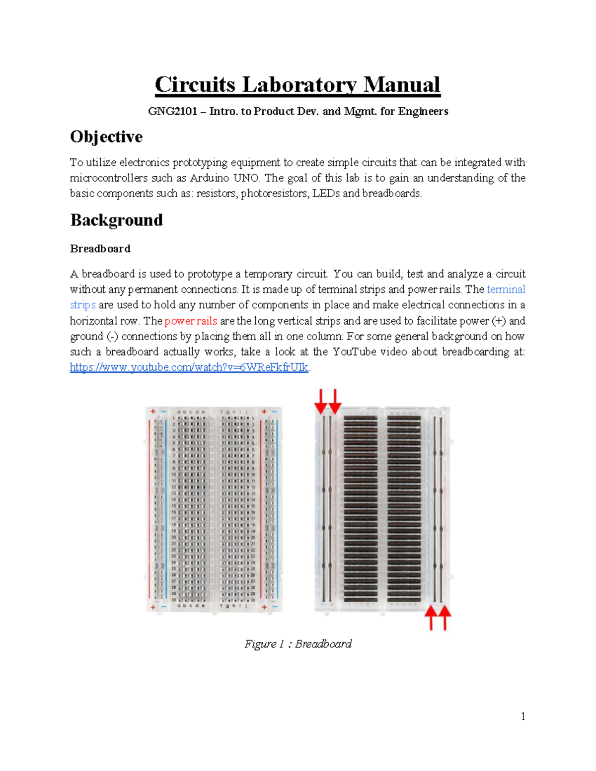 GNG2101 Circuits Lab Manual: Prototyping Basics and Measurements - Studocu