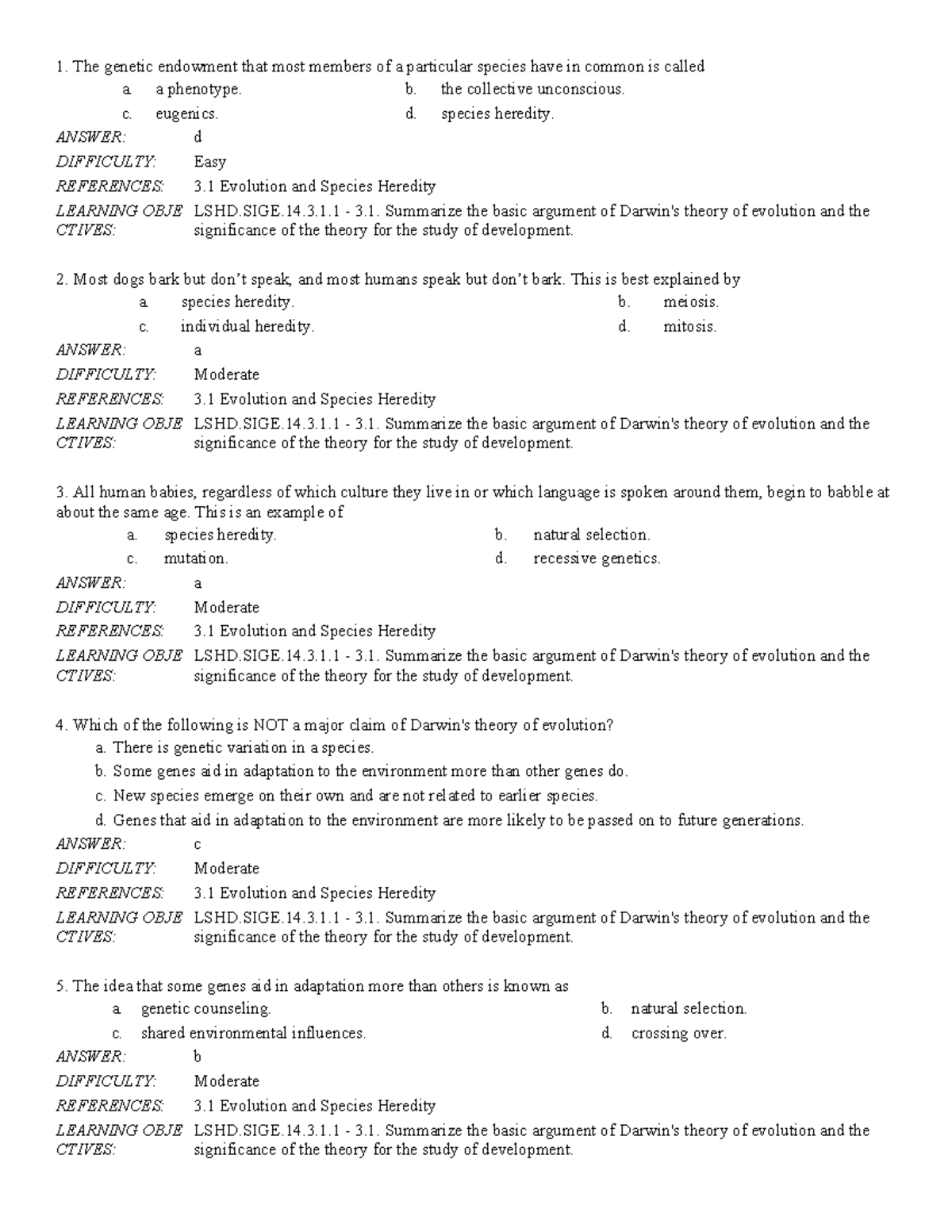 Chapter 03: Genes, Environment, and Development - Quiz Notes - Studocu
