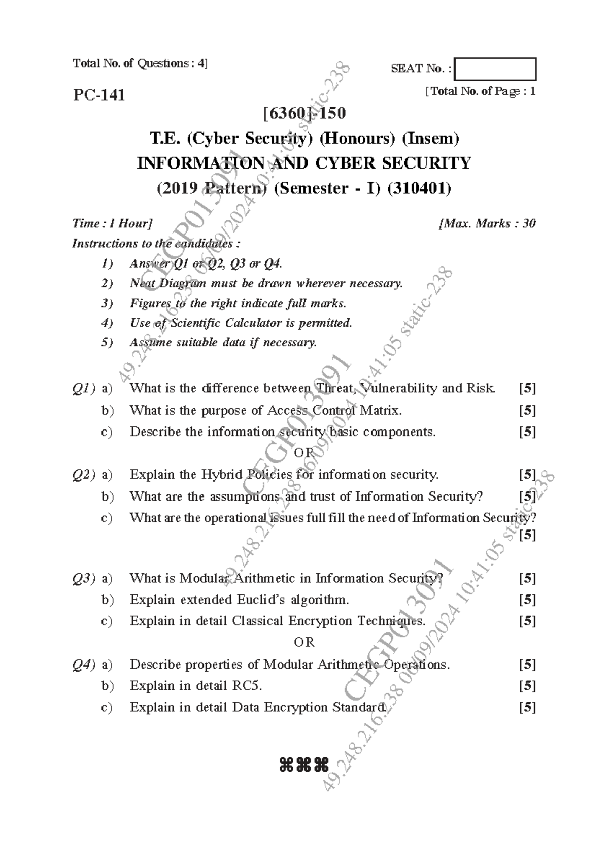 Insem Study Notes for Information and Cyber Security (310401) - Studocu