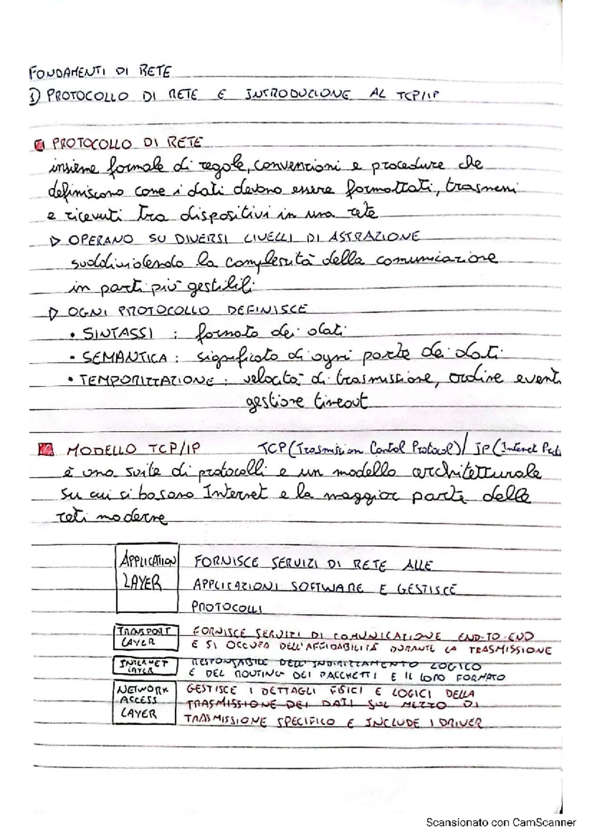Fondamenti di Reti: Protocollo di Rete e Architettura TCP/IP - Studocu