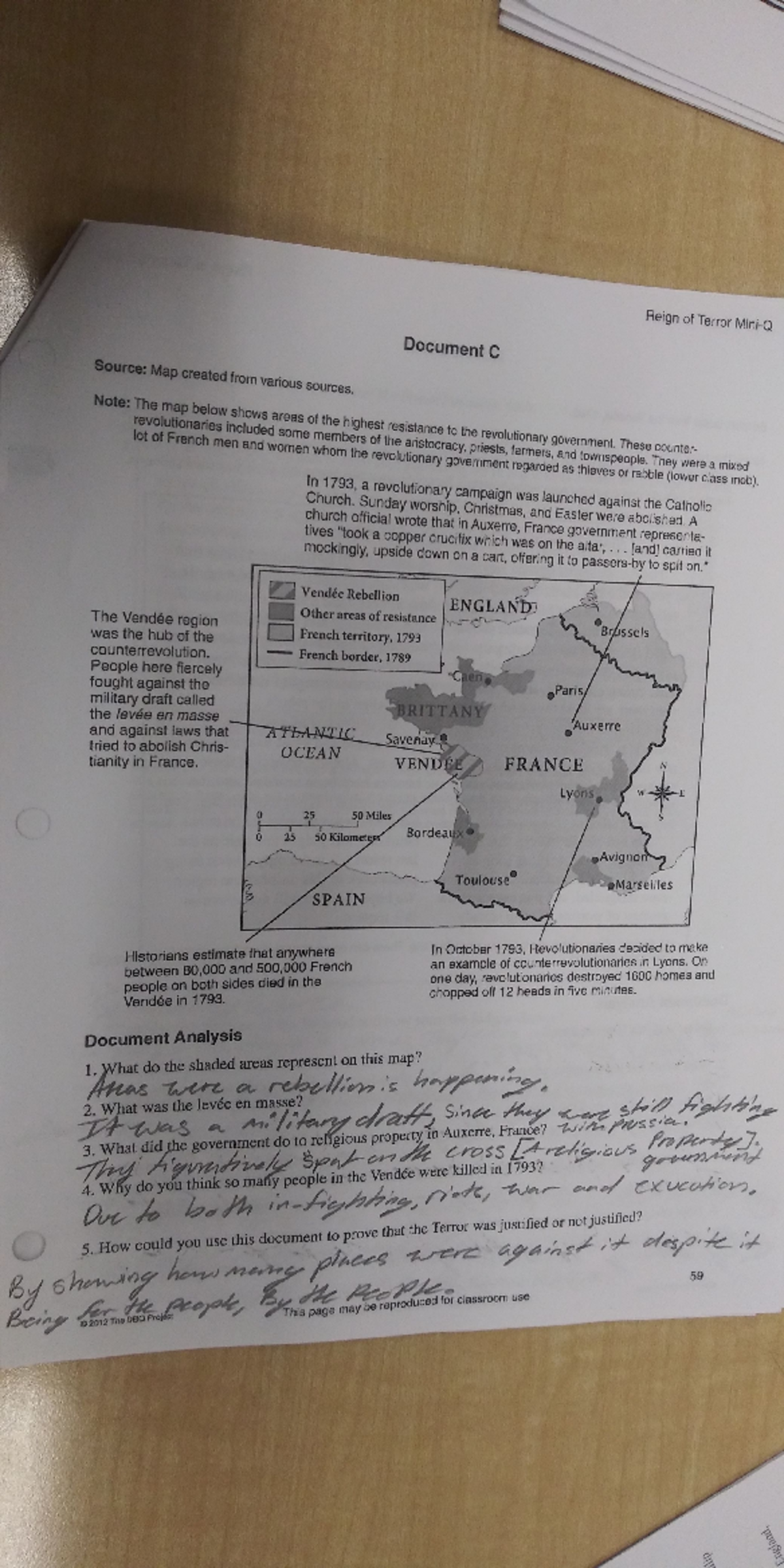 DBQ Mini-Q Analysis: Was the Reign of Terror Justified? A-F - Studocu