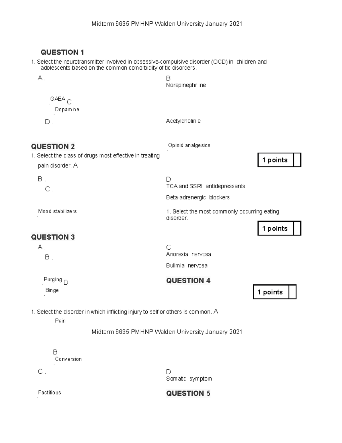 Midterm 6635 Pmhnp (1) - Hope this helps - Midterm 6635 PMHNP Walden ...