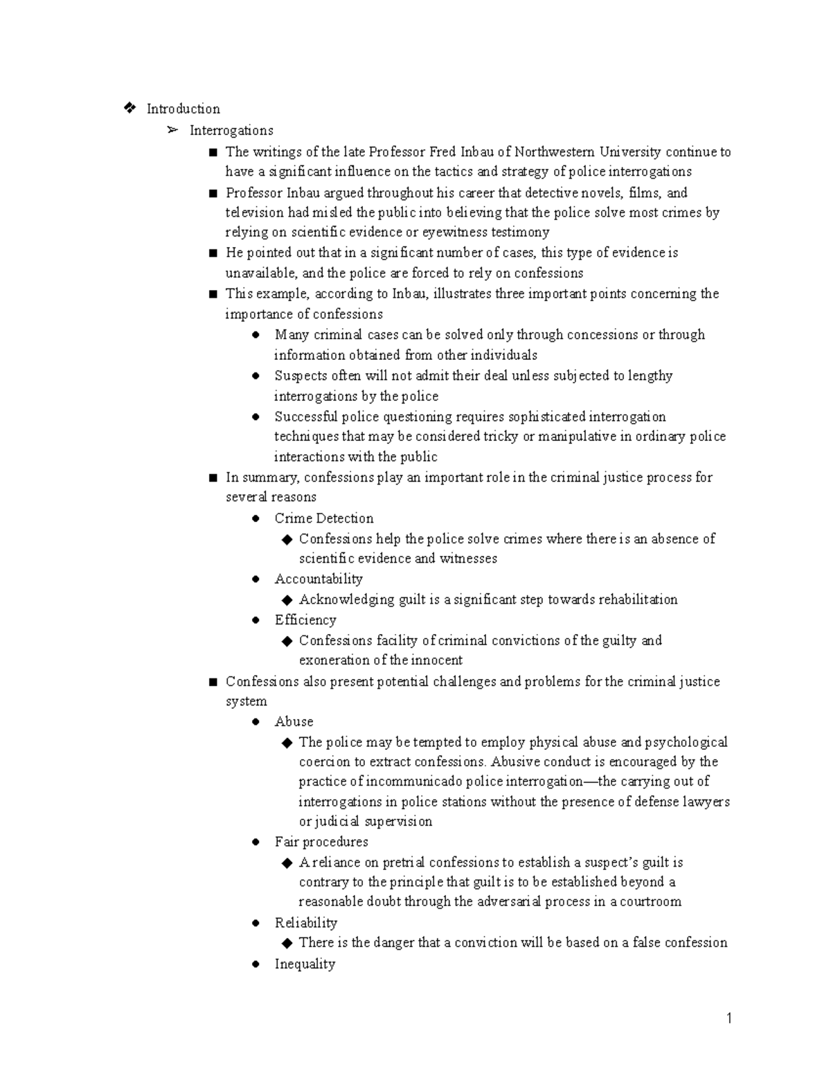 CCJ Chapter 8 Exam Notes on Interrogations and Confessions - Studocu