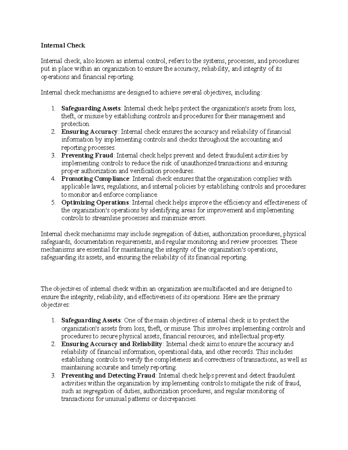 Unit 2.0: Understanding Internal Control Mechanisms - Studocu