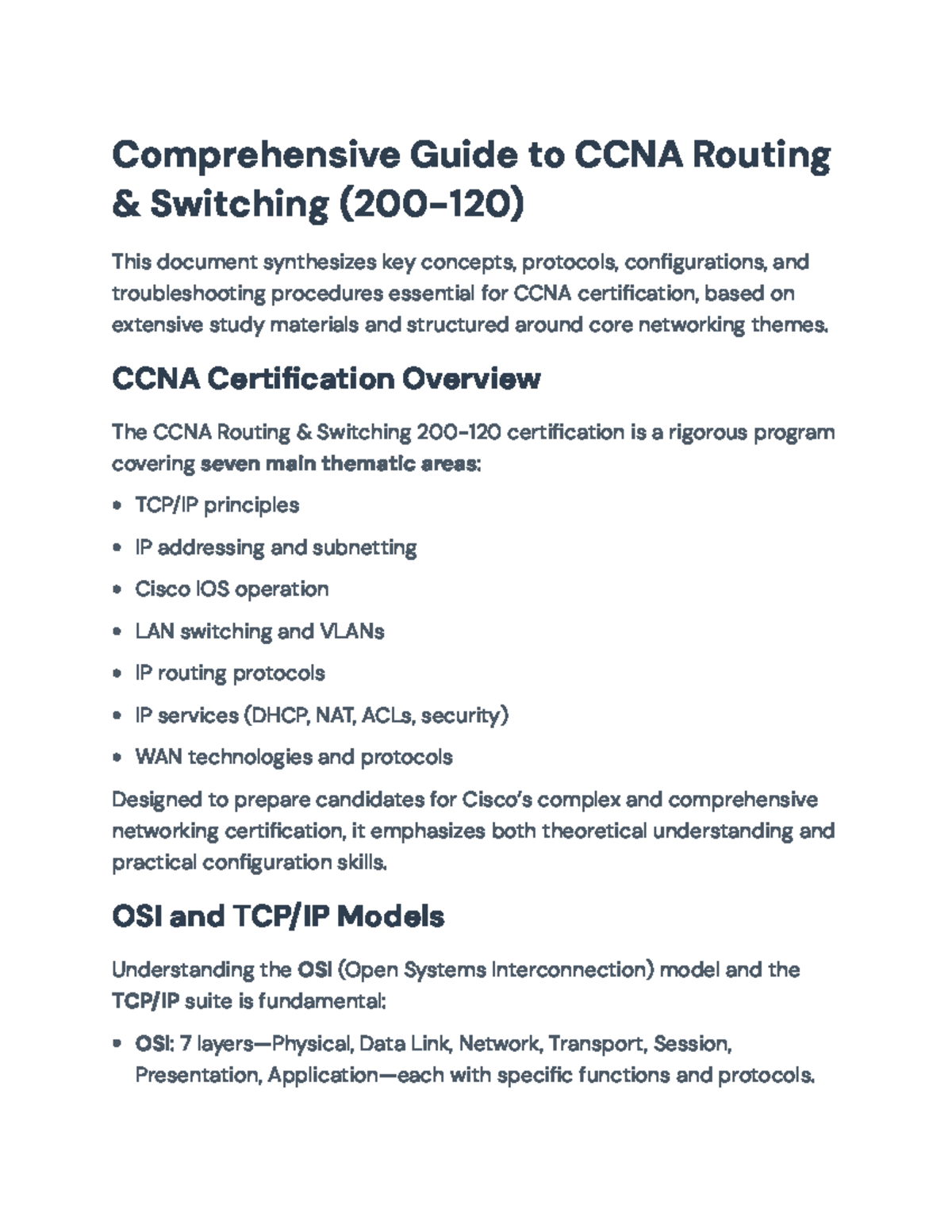 Comprehensive Study Guide for CCNA Routing & Switching (200-120) - Studocu