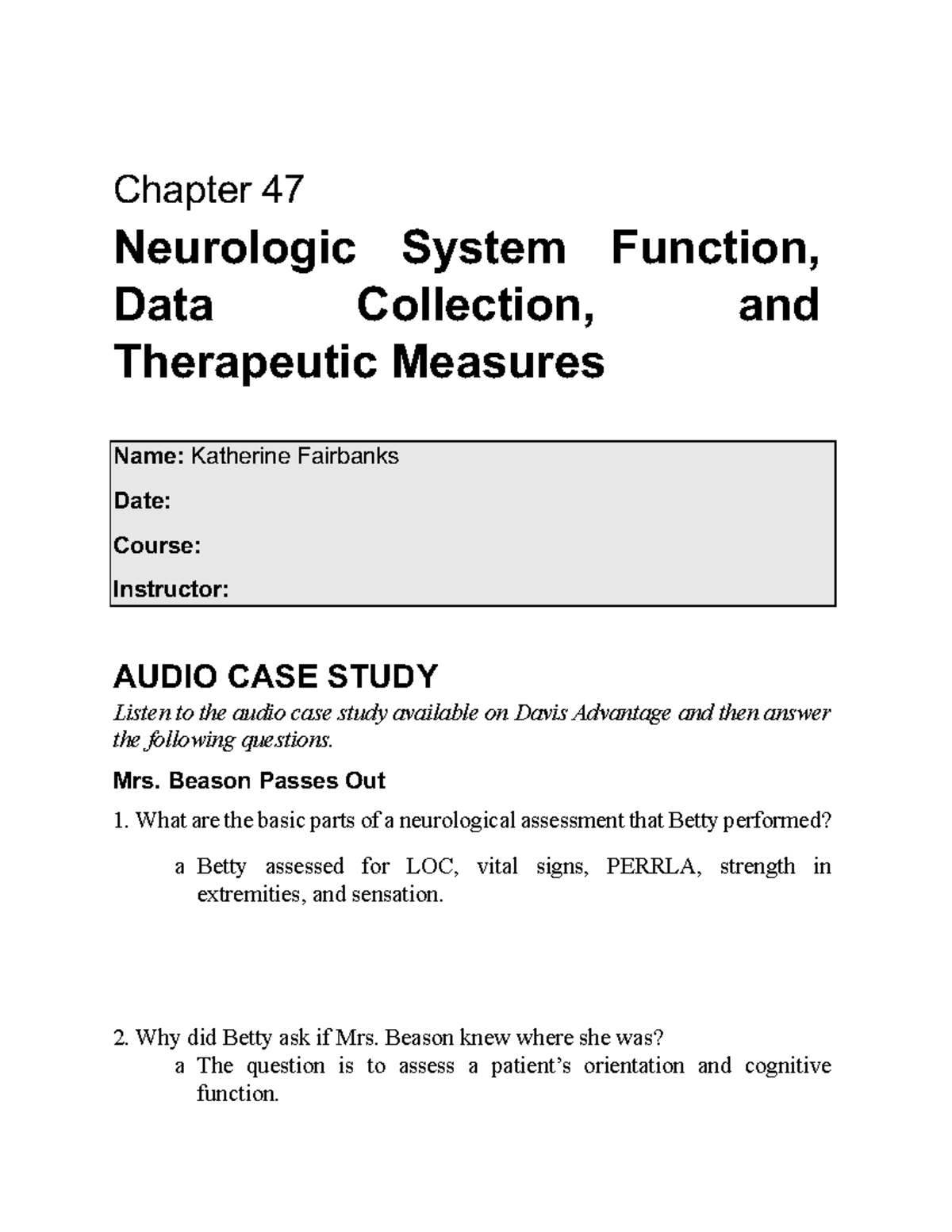 Neuro System Study Guide: Chapters 47-50 Overview and Key Concepts ...