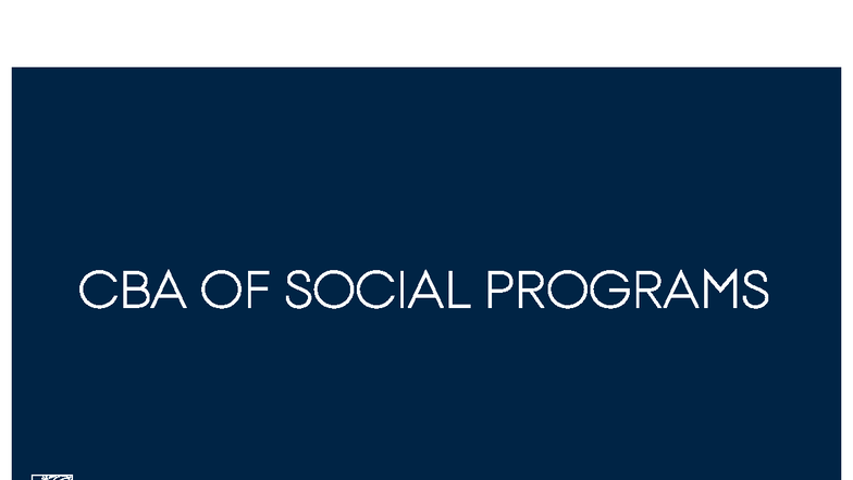 CBA of Social Programs: An Introductory Lecture - ECON 101 - Studocu