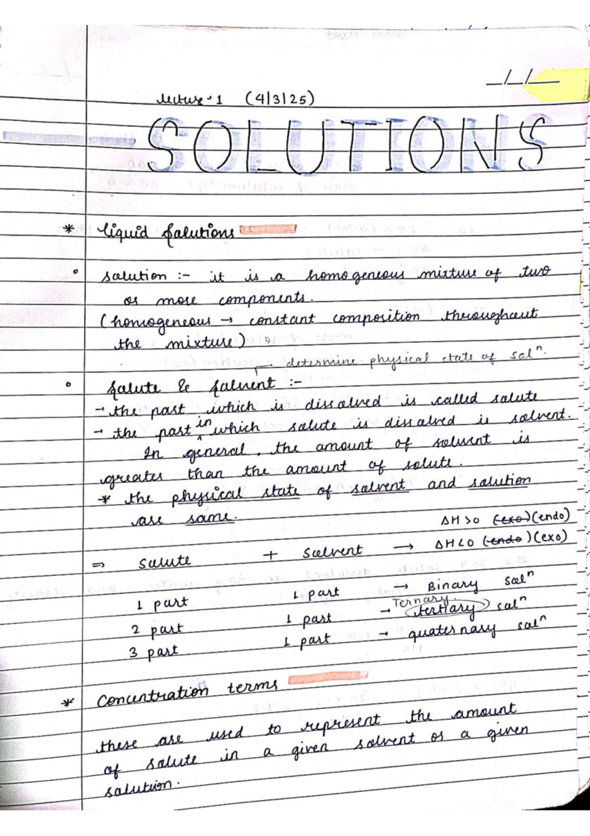 Chem 1: Solutions JEE Lecture Notes & Questions 2026 - Studocu