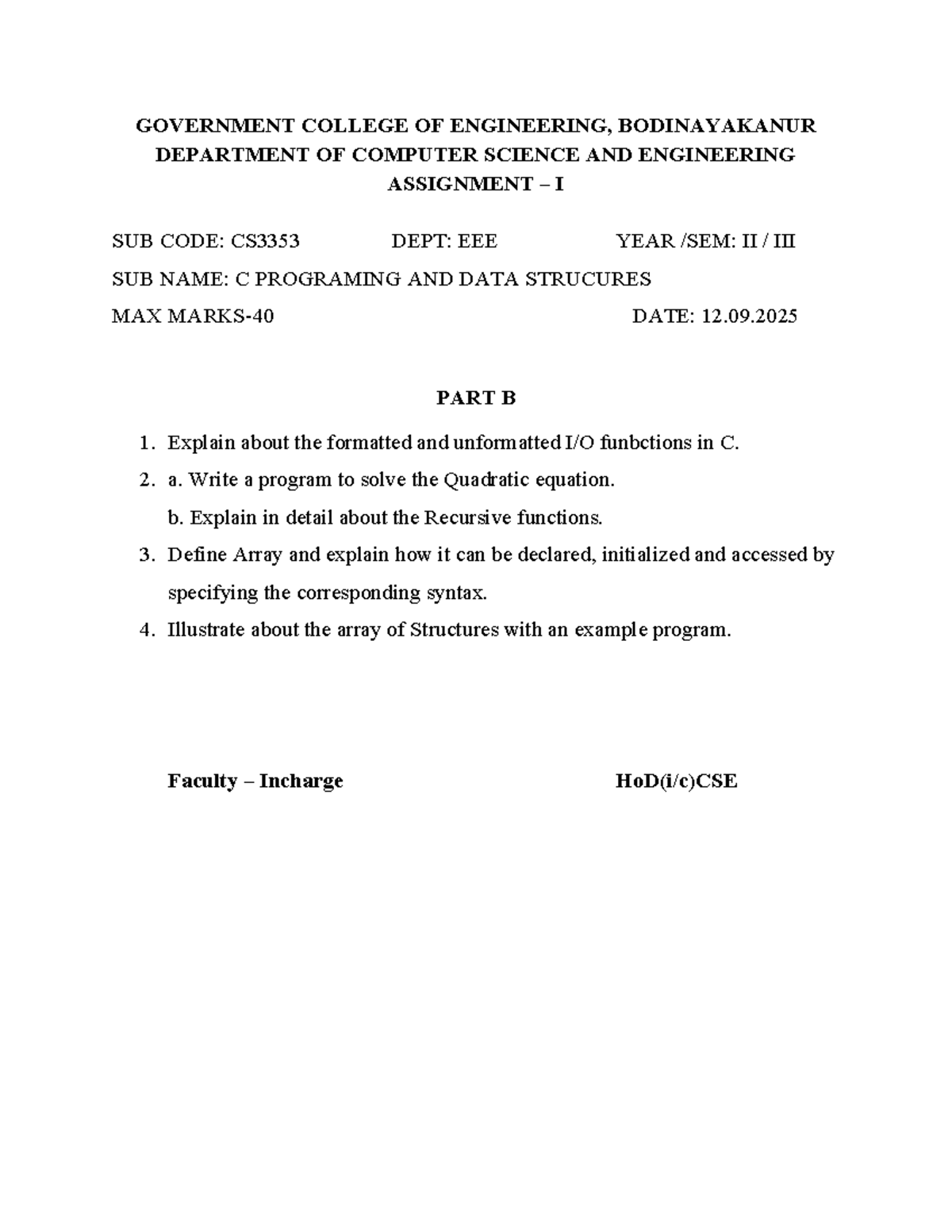 Assignment-1 - assignment - GOVERNMENT COLLEGE OF ENGINEERING ...