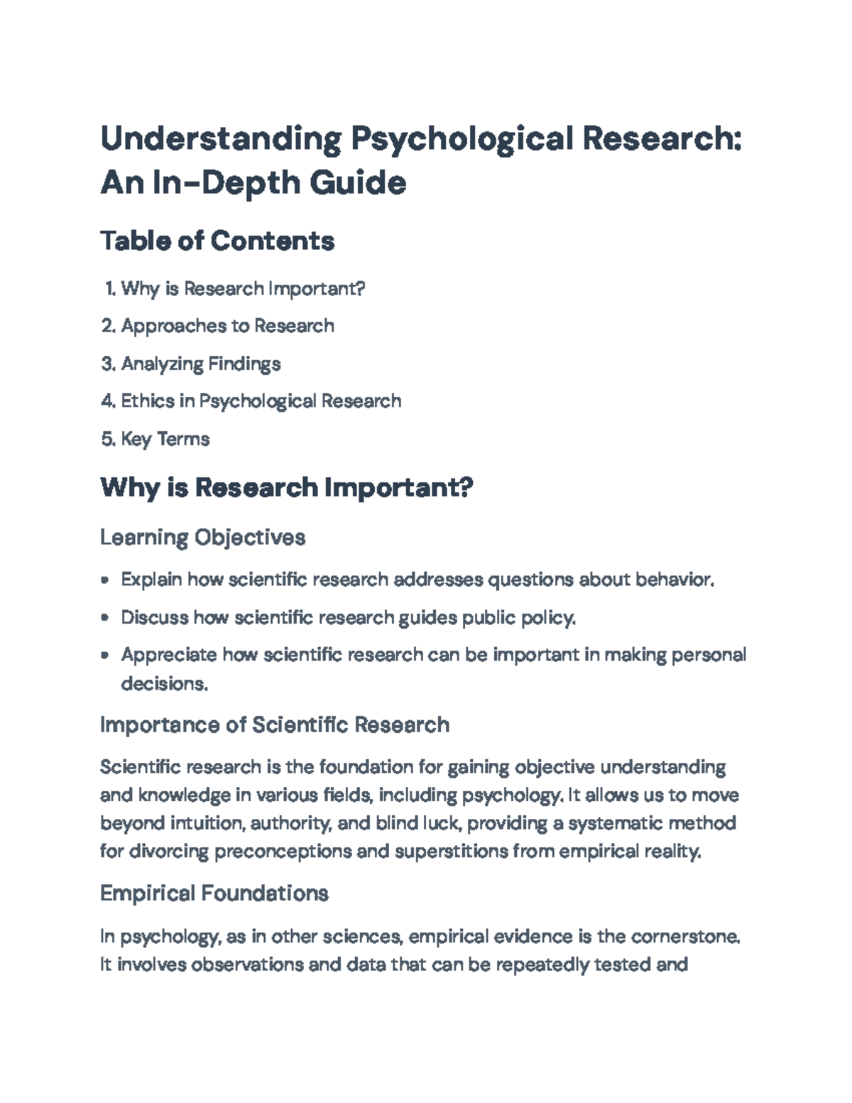 Understanding Psychological Research: Methods, Ethics, and Findings ...