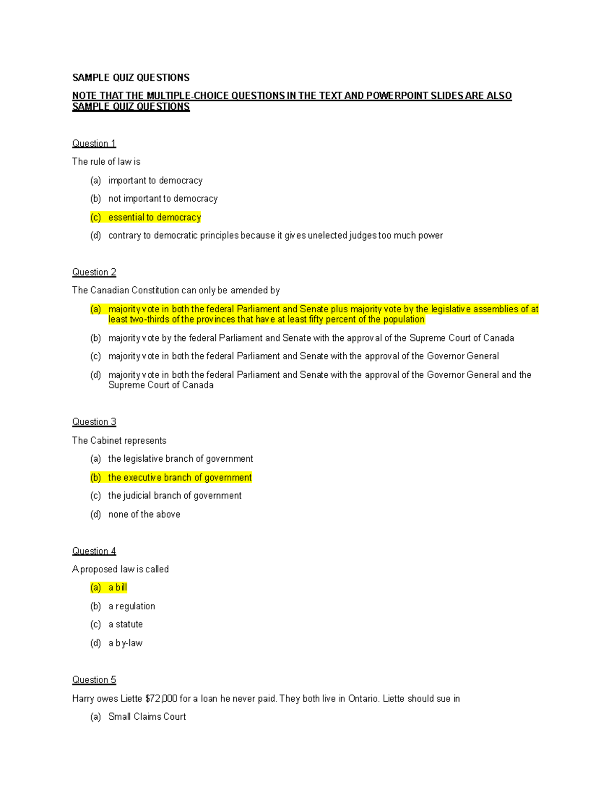 Sample Quiz 1 Answers (Covers Chapters 1-4) - Studocu