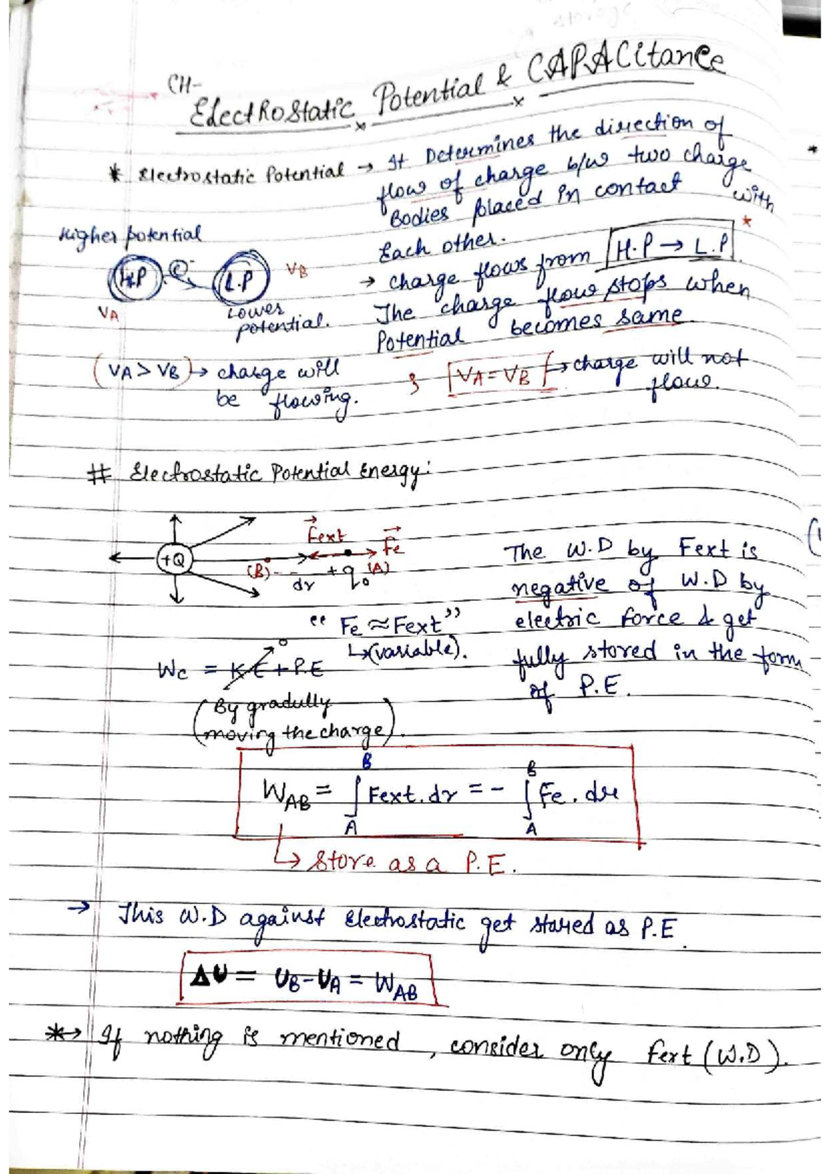 Physics 12 - Chapter 2: Electric Potential Handwritten Notes - Studocu