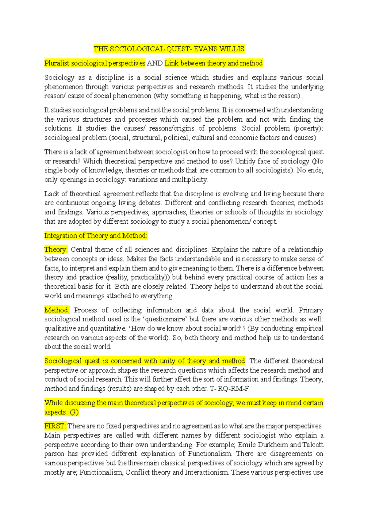 Sociology 101: The Pluralist Quest for Understanding Social Phenomena ...